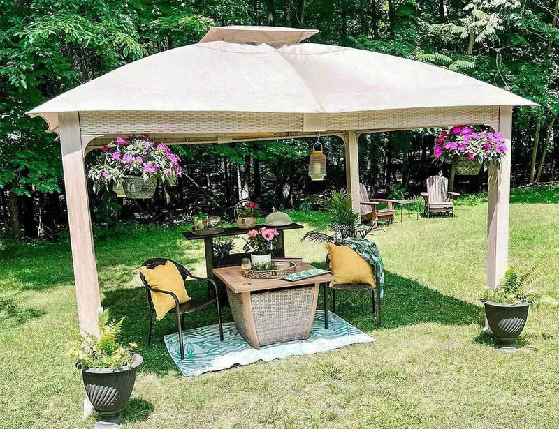 Creative Gazebo Anchoring with Planters for Stability & Style -SUNJOY