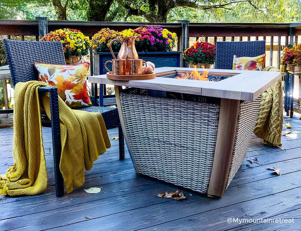 Fire Pit Tables: Stylish Designs That Double as Tables - SUNJOY