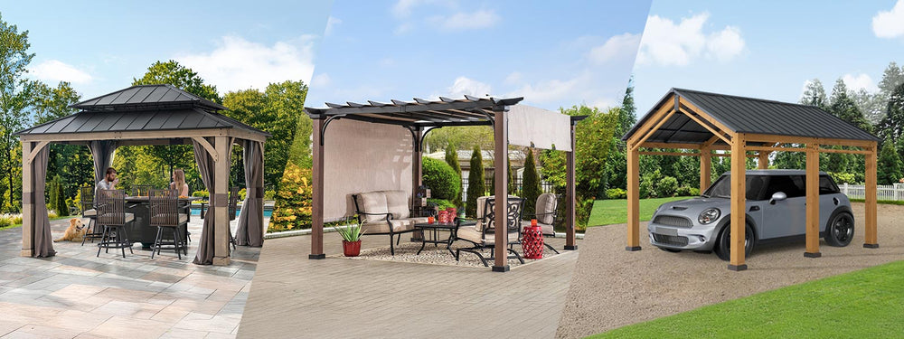 Outdoor Structures: Gazebos, Pergolas, Sheds & Carports丨SUNJOY