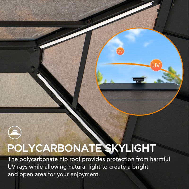 11x13 Wooden Gazebo Kits with Solar LED Light - SUNJOY