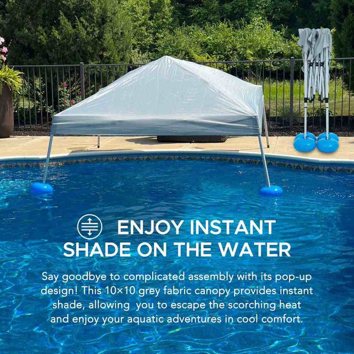 10x10 Gazebo Floating Pool Canopy for Instant Shade - SUNJOY