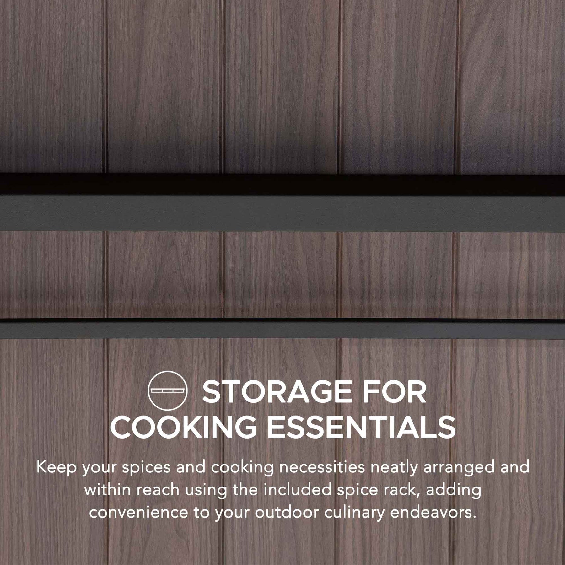 Outdoor Kitchen Grill Station with Lift-Up Door & Folding Storage - SUNJOY