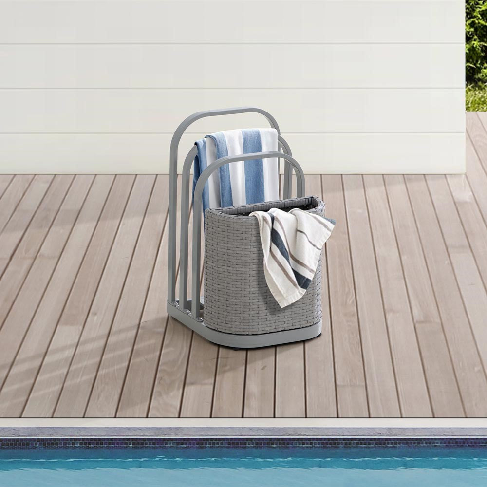 16 Inch Compact Pool Float Storage Rack | Rattan - SUNJOY