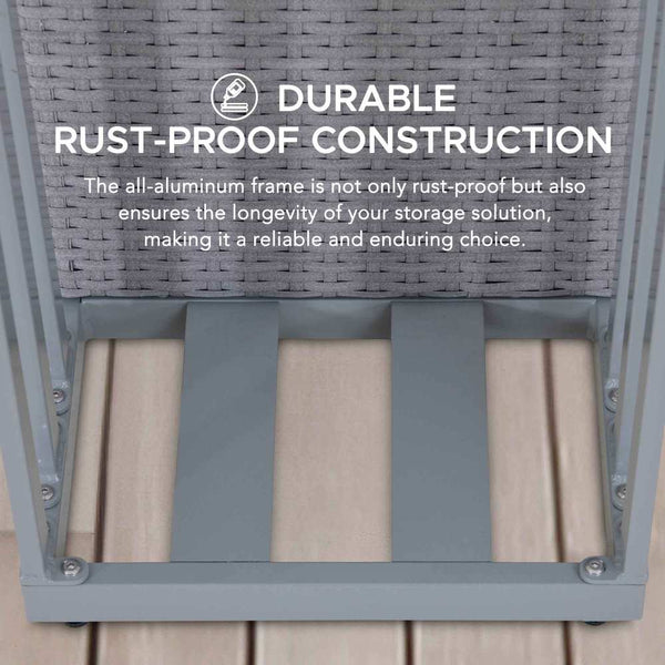 16 Inch Compact Pool Float Storage Rack | Rattan - SUNJOY