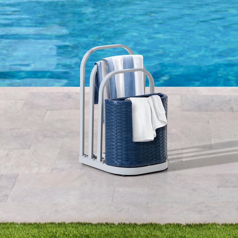 16 Inch Compact Pool Float Storage Rack | Rattan - SUNJOY