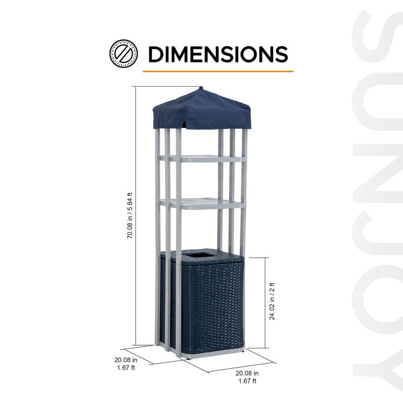 Poolside Towel Storage Valet for Indoor & Outdoor - SUNJOY