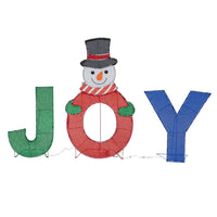 Holiday Decor | Light Up Snowman JOY Sign - SUNJOY