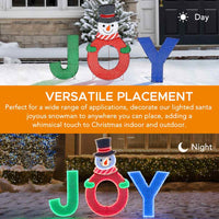 Holiday Decor | Light Up Snowman JOY Sign - SUNJOY