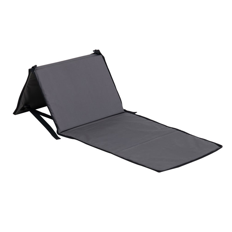 Gray Foldable Beach Mat - Portable 59" Reclining Mat Chair with ...