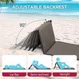 Khaki Portable Beach Mat - 59" Foldable Reclining Mat with Adjustable ...