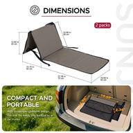 Khaki Portable Beach Mat - 59" Foldable Reclining Mat with Adjustable ...