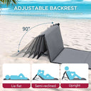Gray Foldable Beach Mat - Portable 59" Reclining Mat Chair with ...